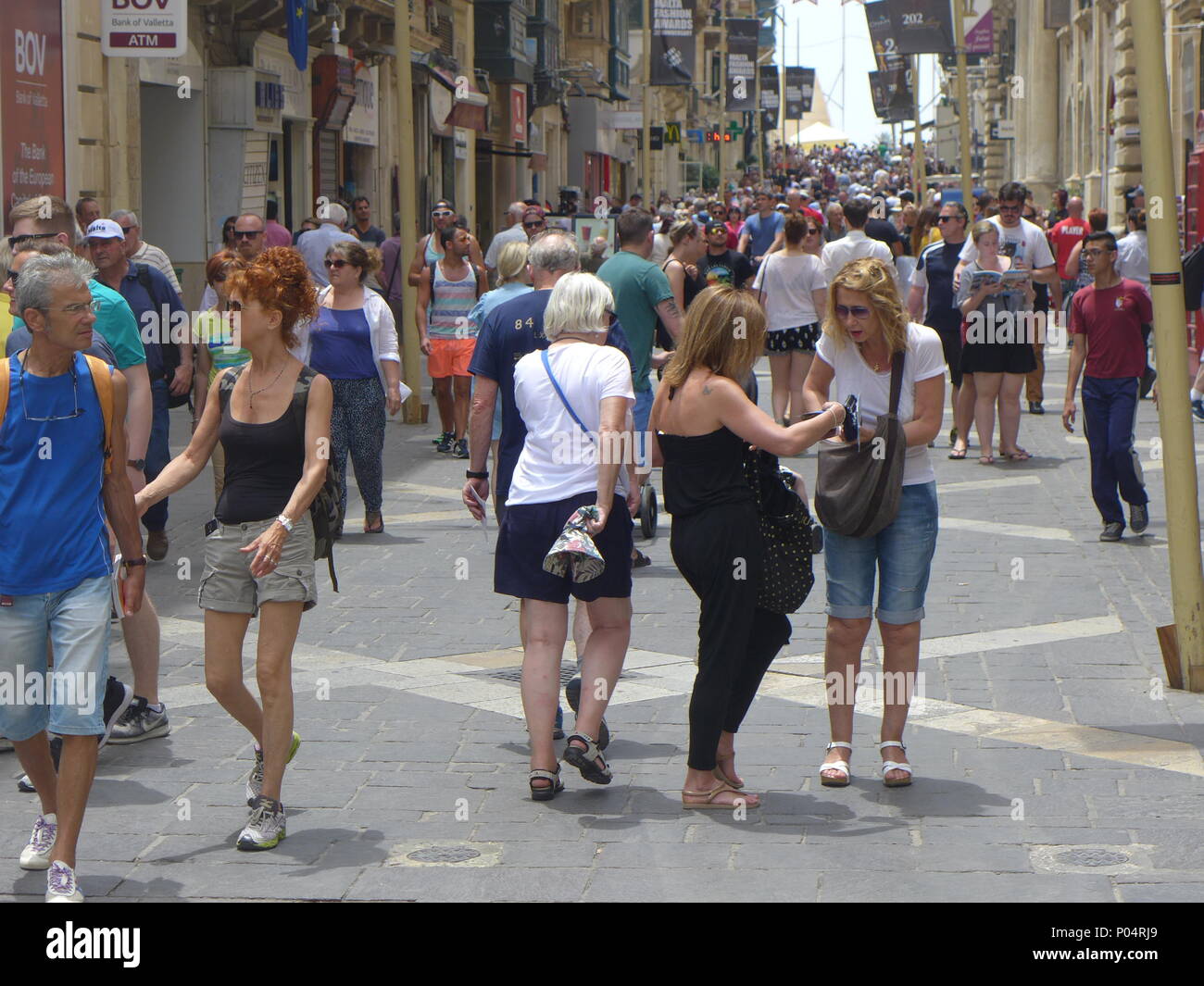 People in Valletta Stock Photo - Alamy