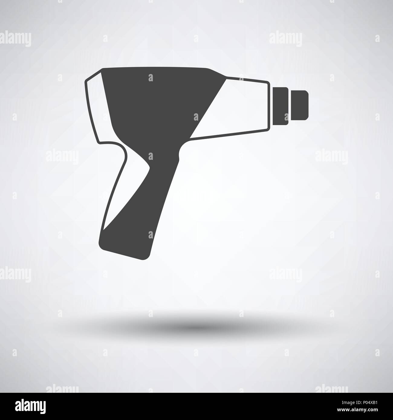 Electric industrial dryer icon on gray background, round shadow. Vector ...