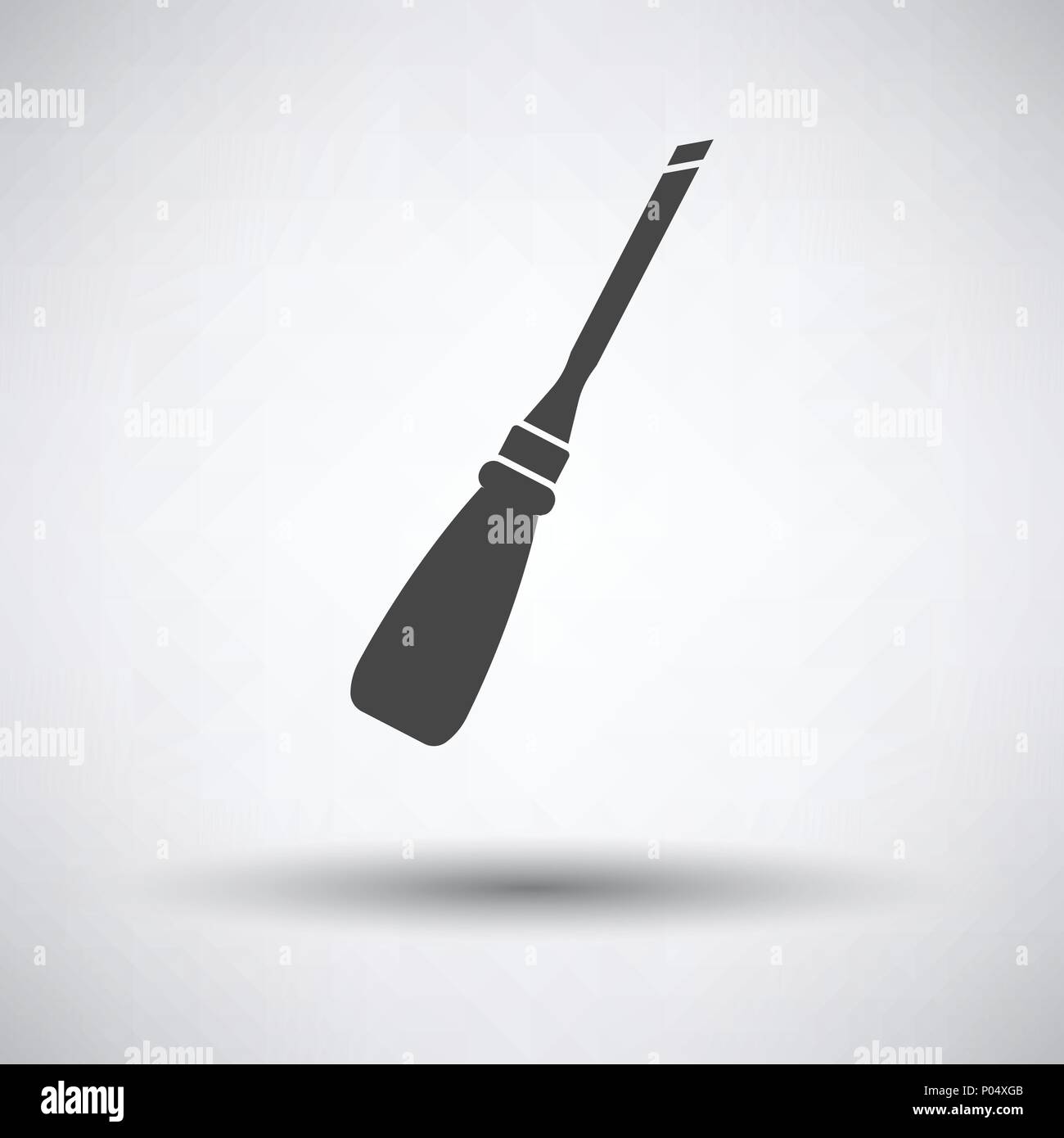 Chisel icon on gray background, round shadow. Vector illustration Stock ...