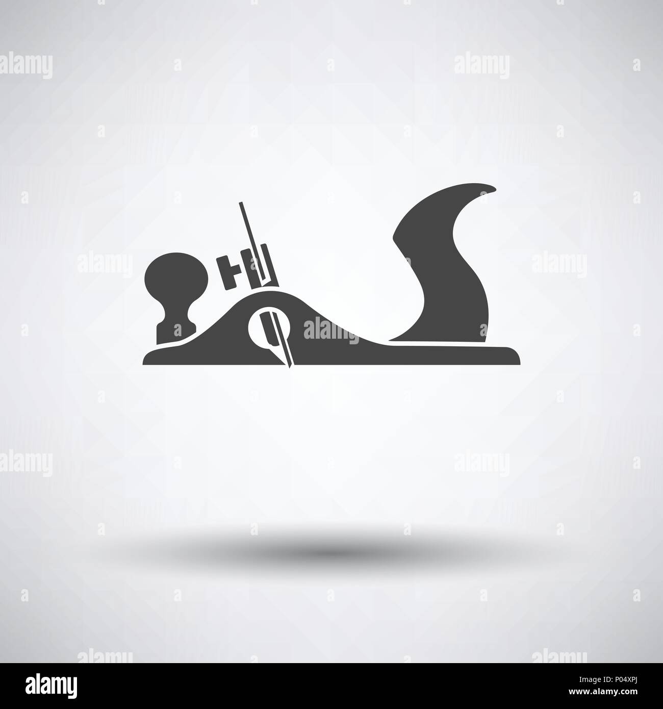 Jack-plane tool icon on gray background, round shadow. Vector ...