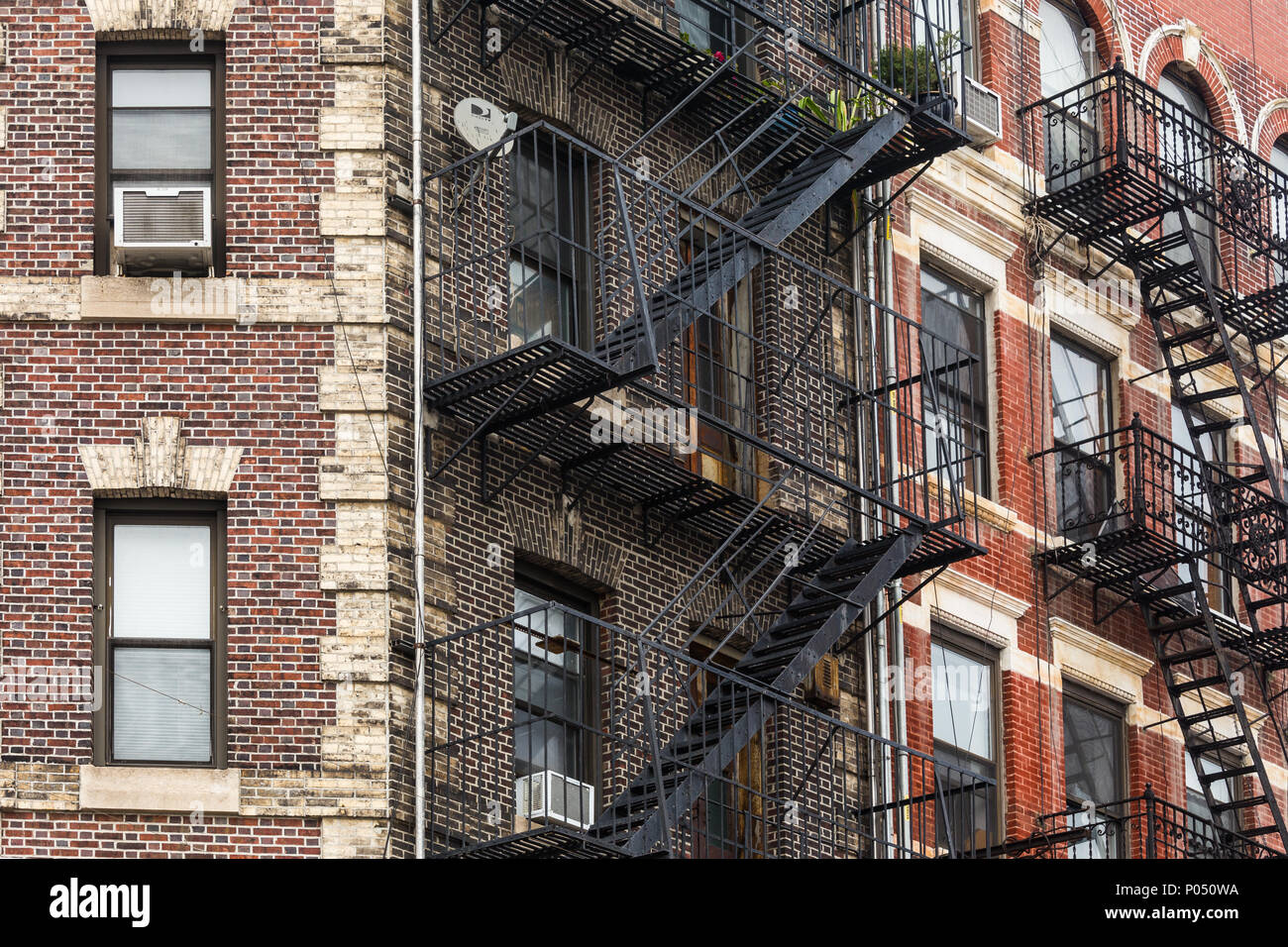A fire escape of an apartment building in New York city Stock Photo - Alamy