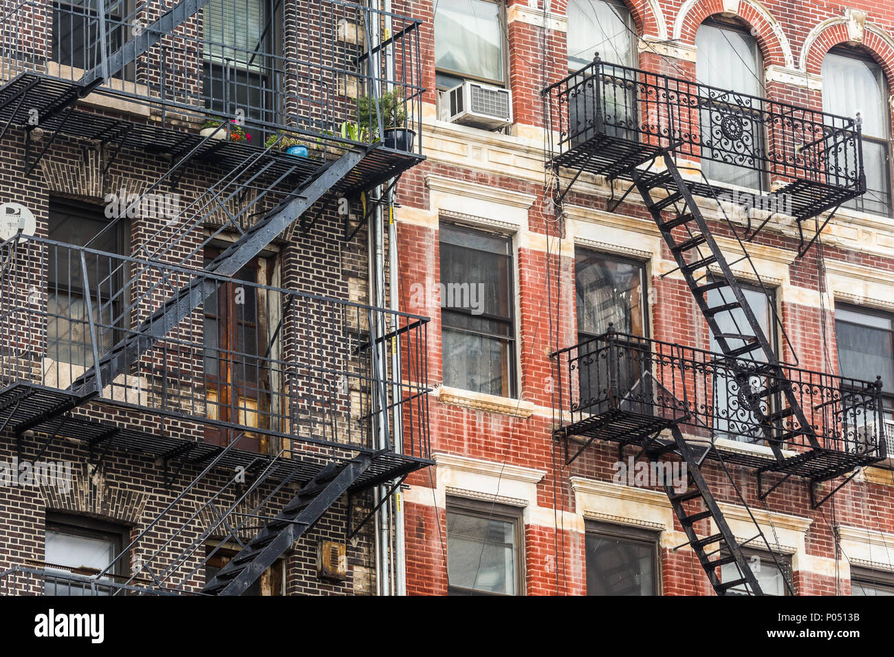 A fire escape of an apartment building in New York city Stock Photo - Alamy