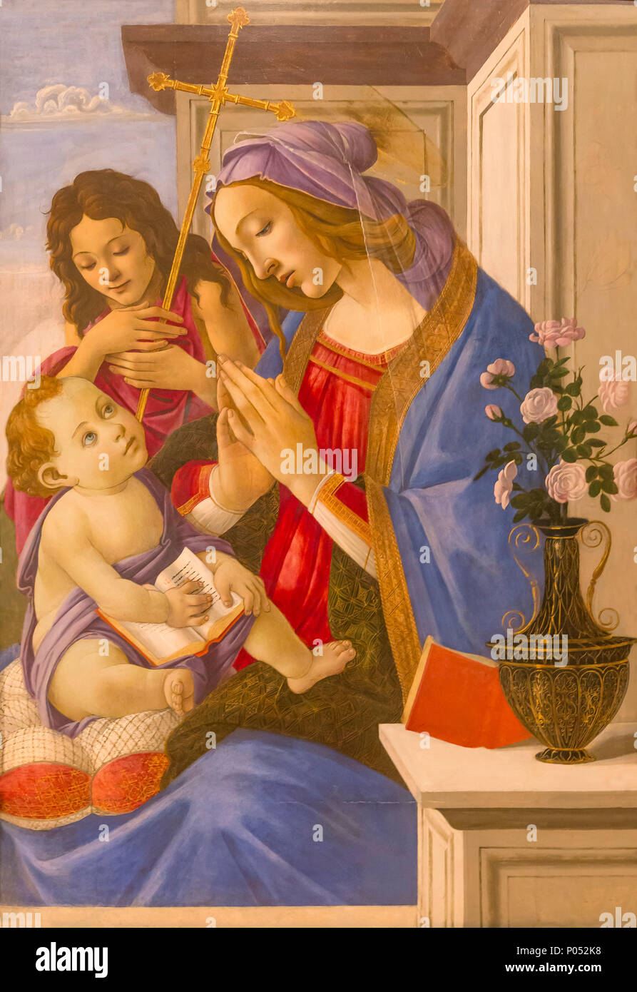 Virgin and Child with Saint John the Baptist, Sandro Botticelli, circa ...