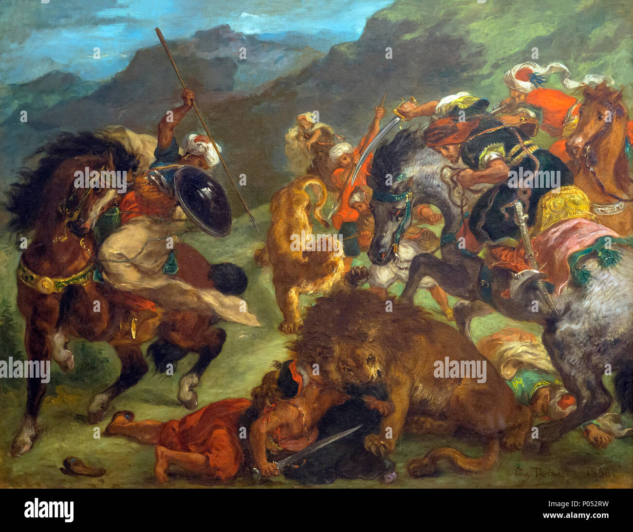 Eugene Delacroix Lion Hunt