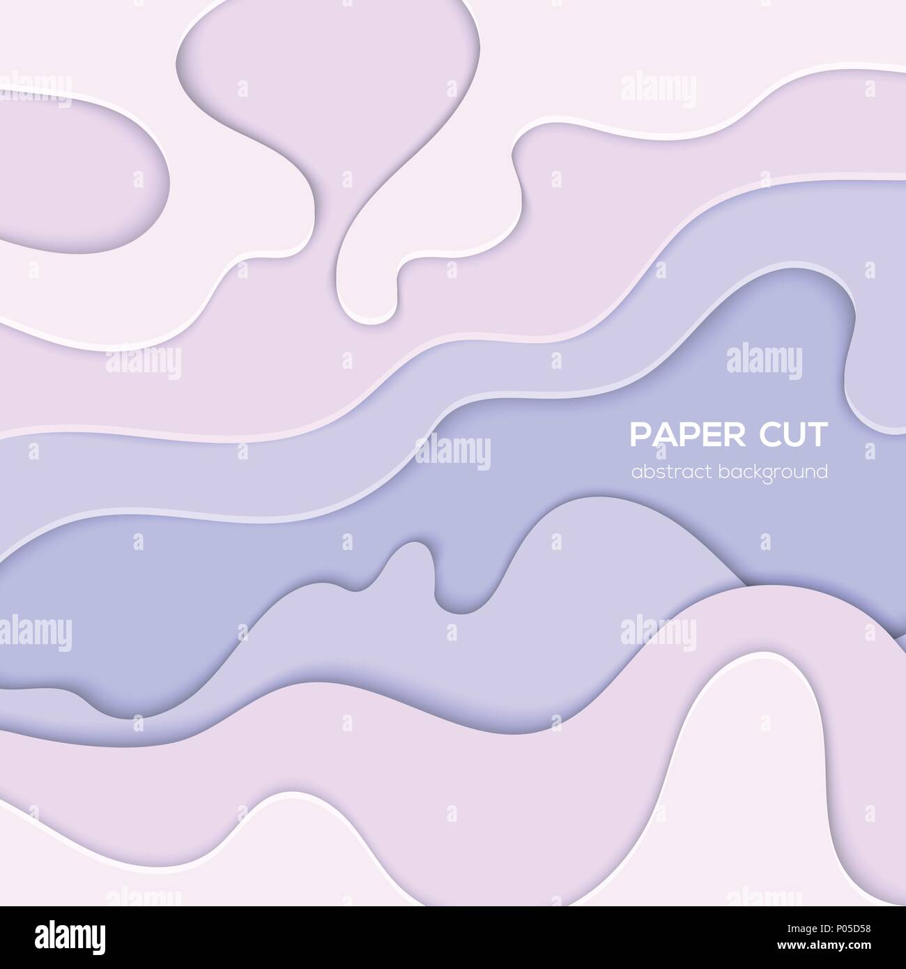 Purple abstract layout - vector paper cut illustration Stock Vector ...