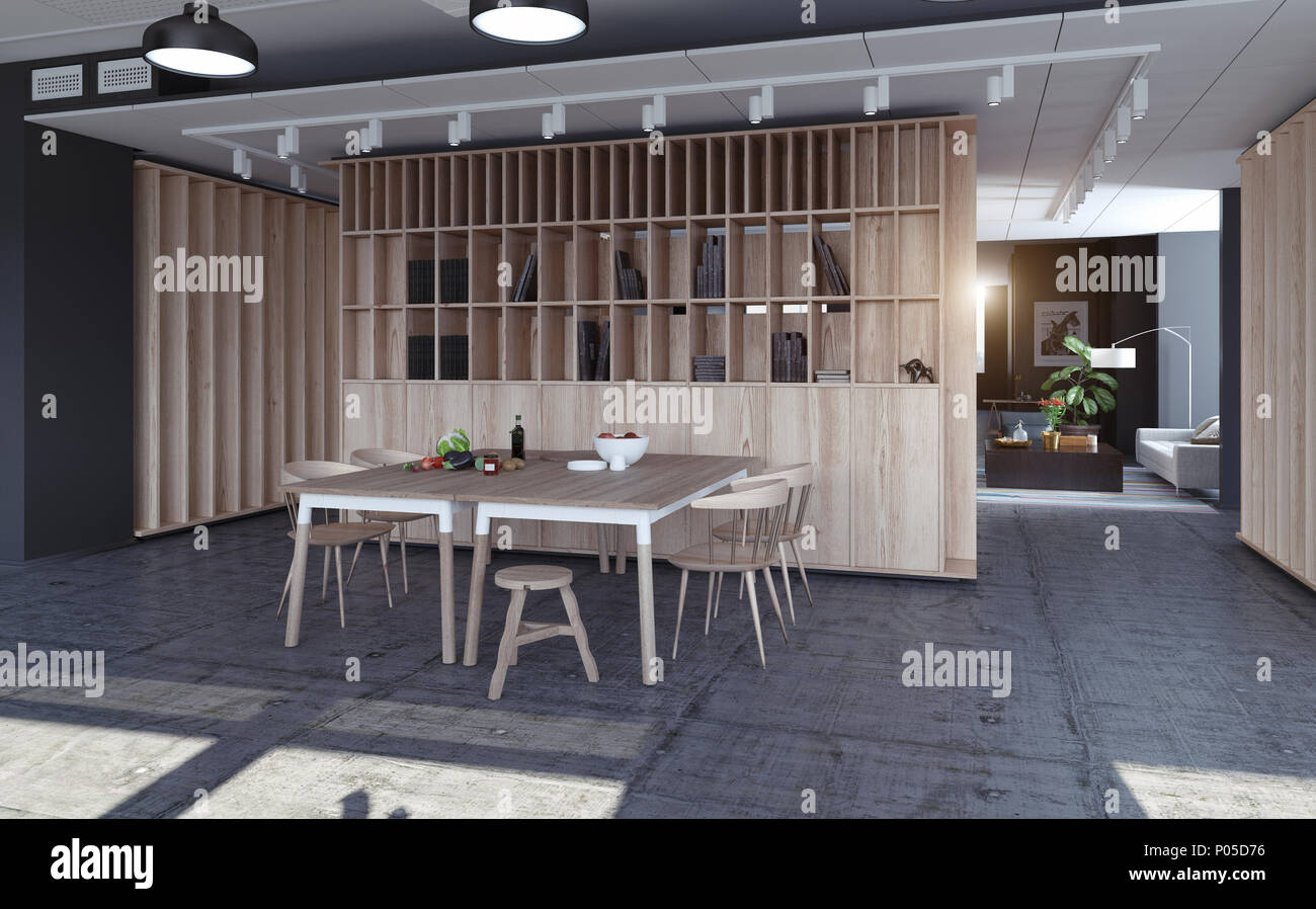 modern apartment design concept. 3d rendering illustration Stock Photo ...