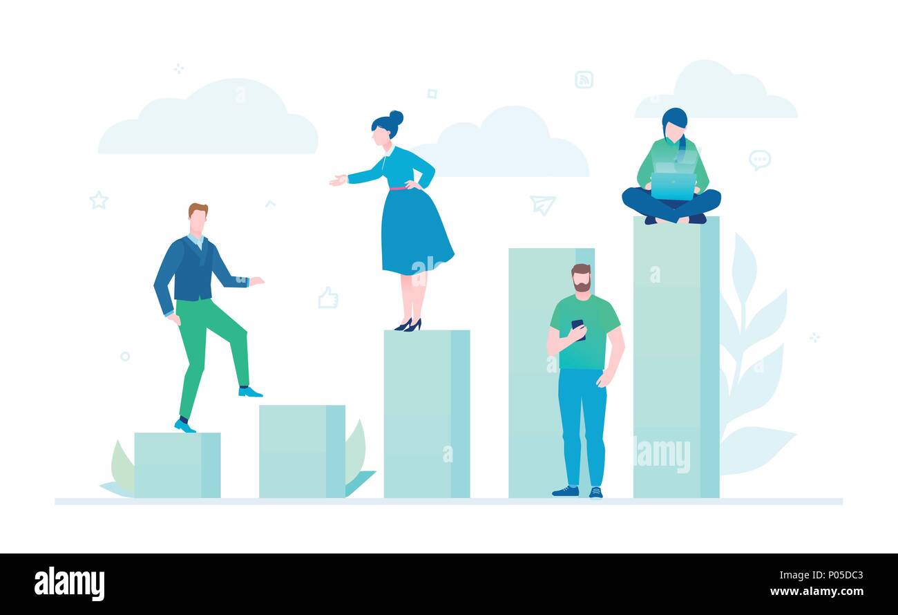 Economic growth cartoon illustration Stock Vector Images - Alamy