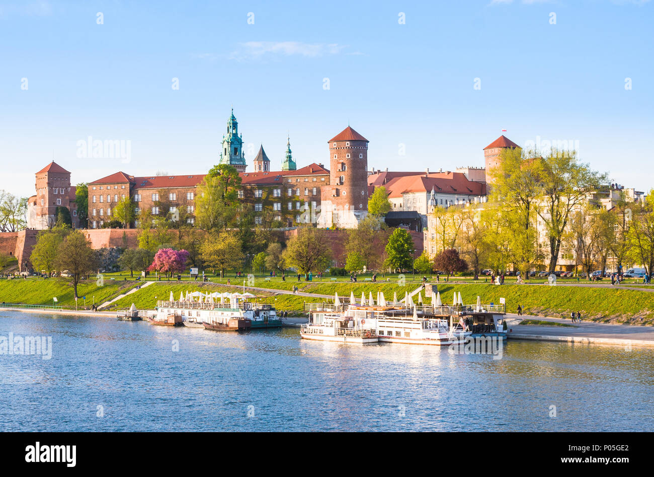 Wawel Castle on sunny day in Cracow, Poland Stock Photo - Alamy