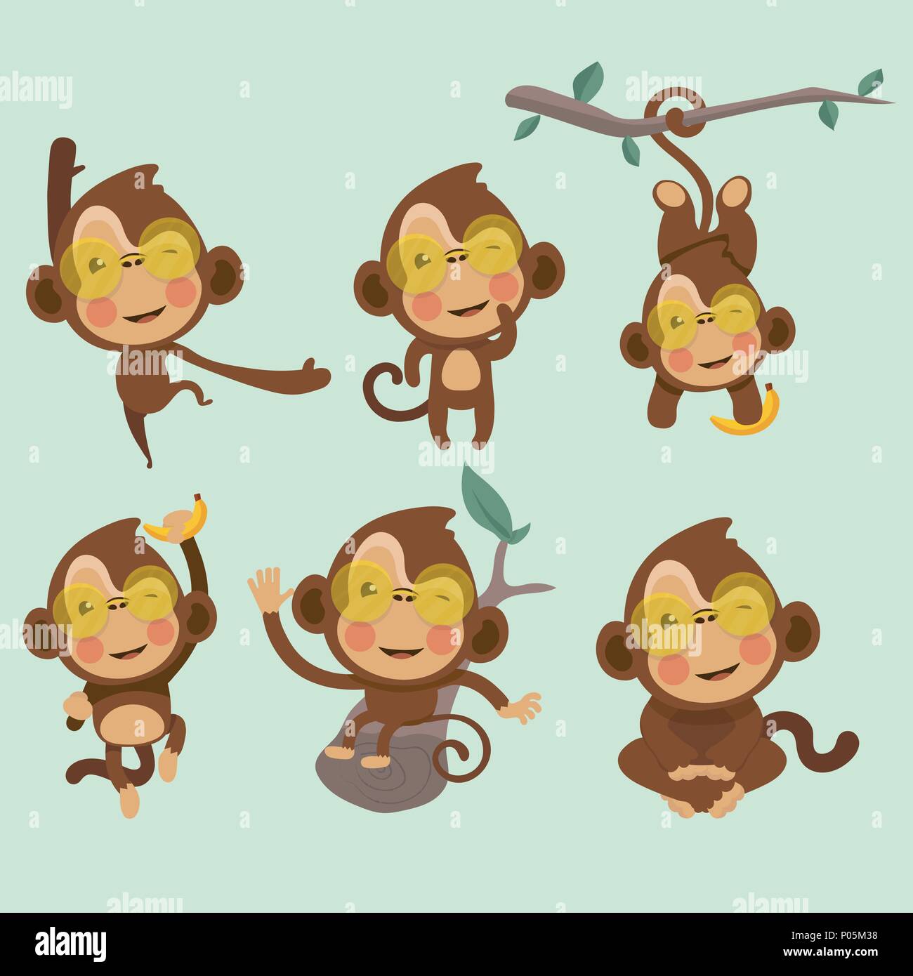 Cartoon crazy monkey hi-res stock photography and images - Alamy