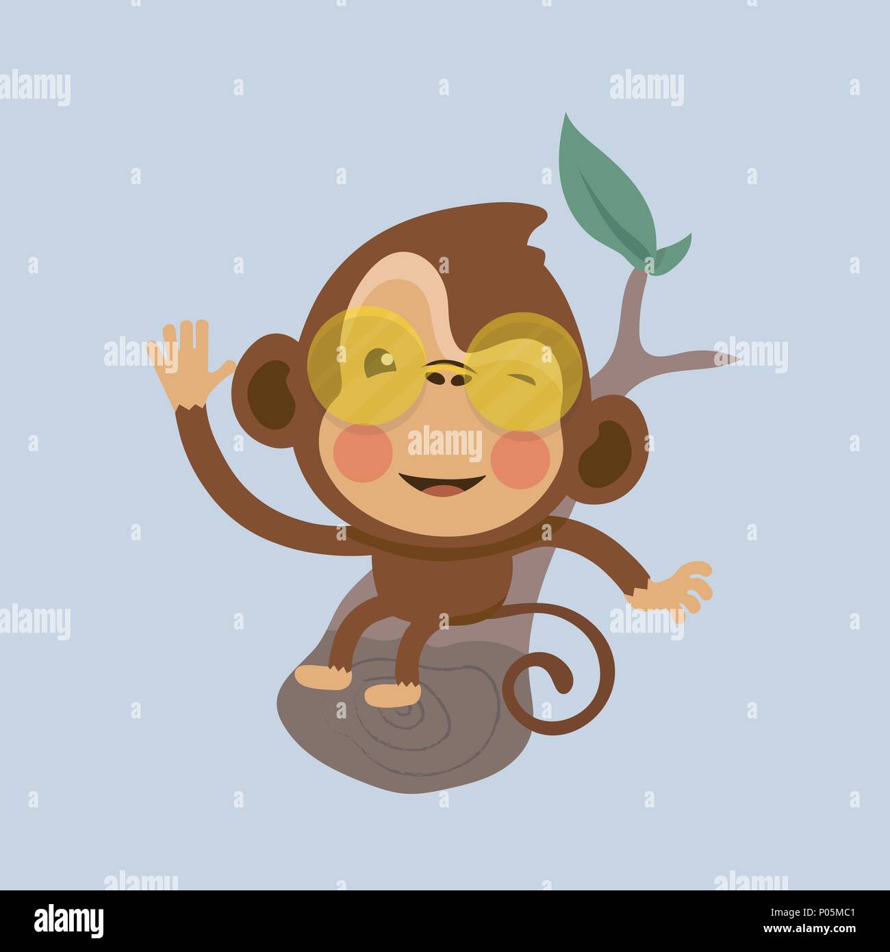Cute Boy Monkey Clip Art