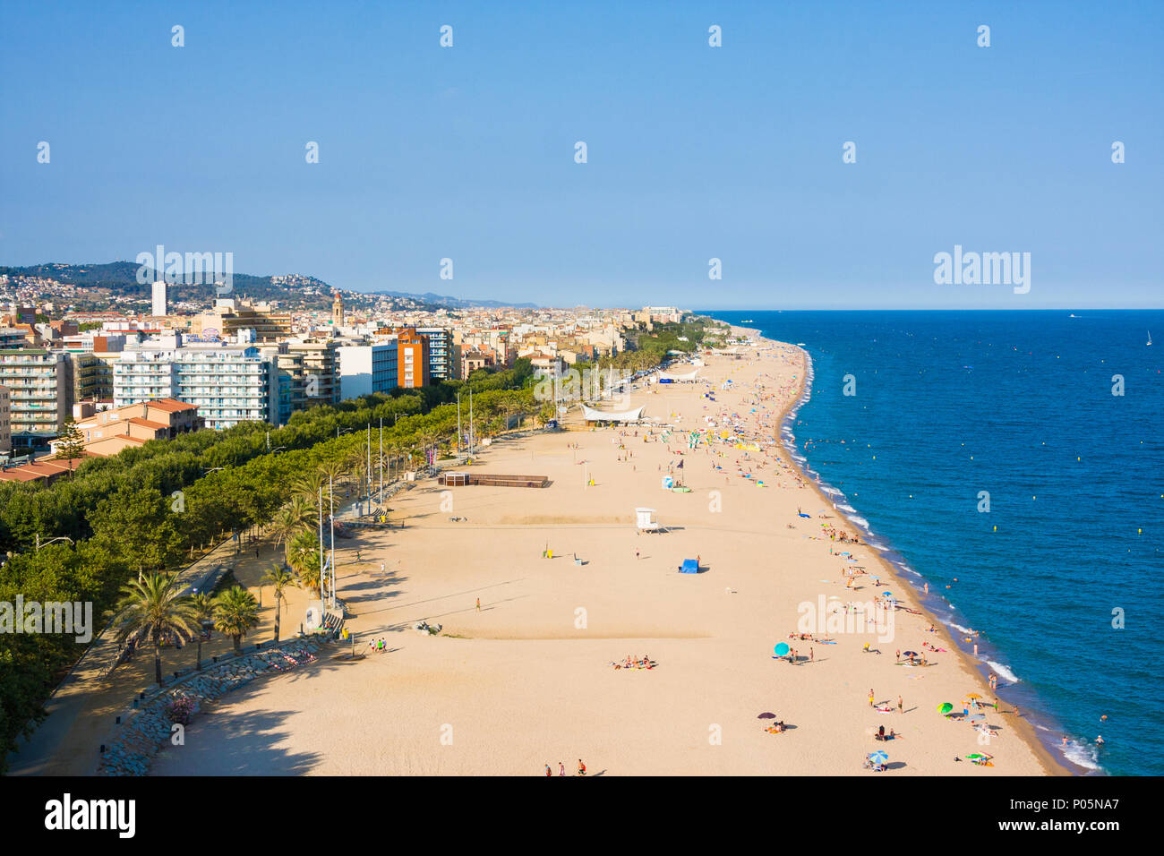 Beaches, coast in Calella. Catalonia. Spain Stock Photo - Alamy