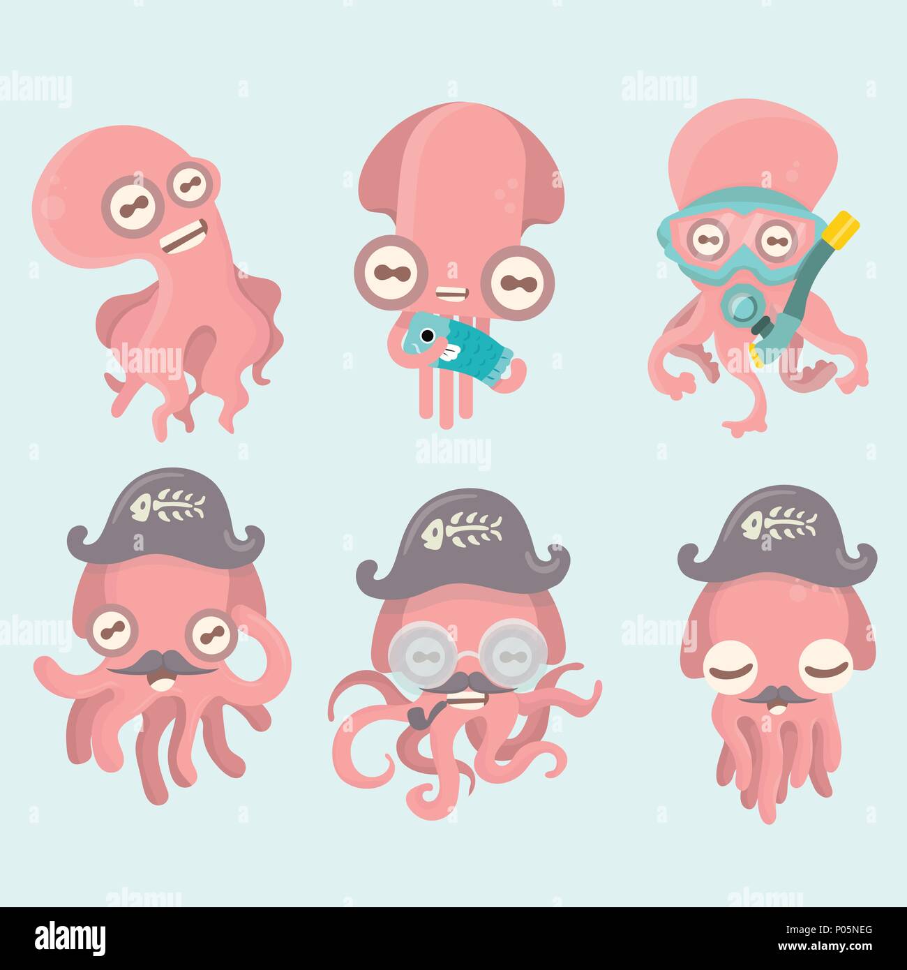 Set of octopuses Stock Vector Image & Art - Alamy