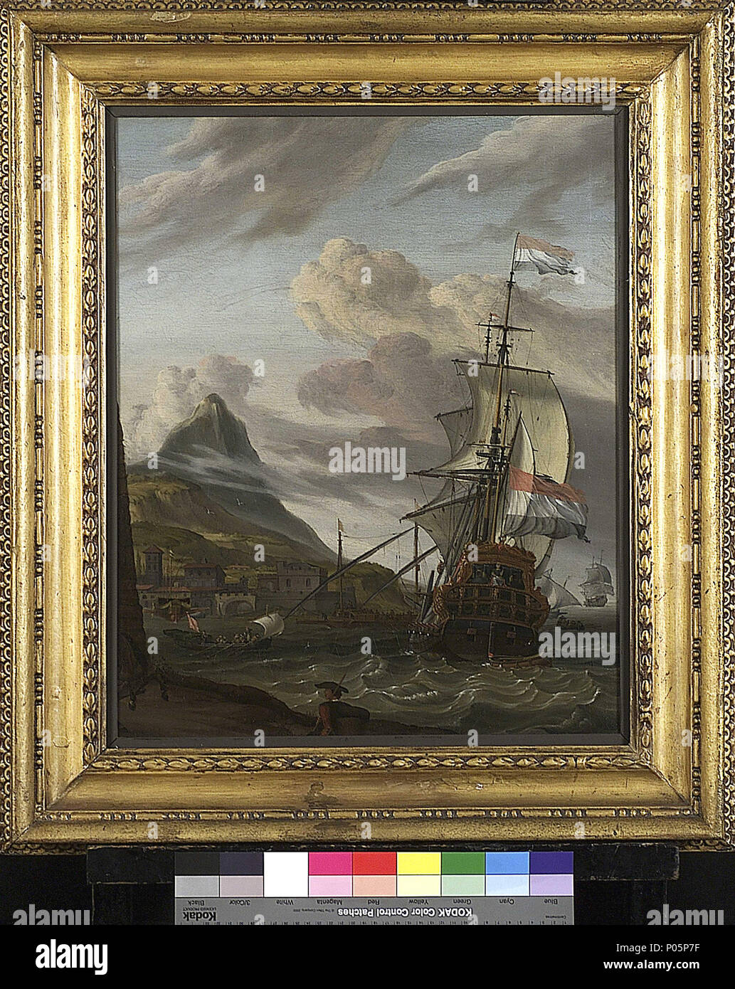 . English: A Dutch Ship Entering a Mediterranean Port The painting ...