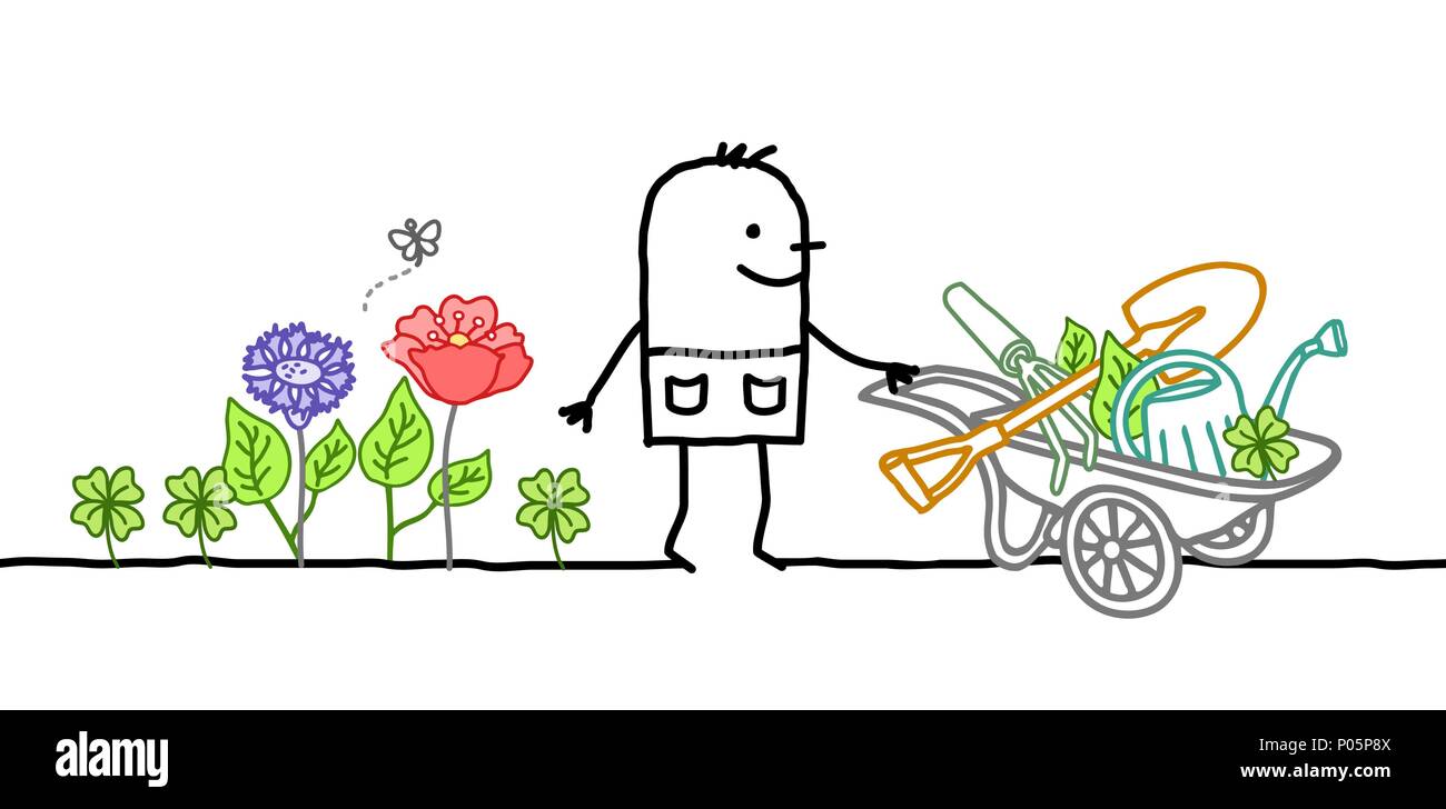 Cartoon gardener hi-res stock photography and images - Alamy