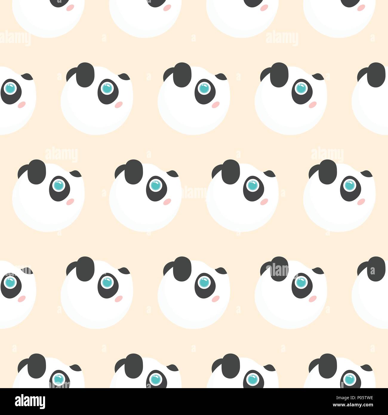 Cute panda face pattern Stock Vector Image & Art - Alamy