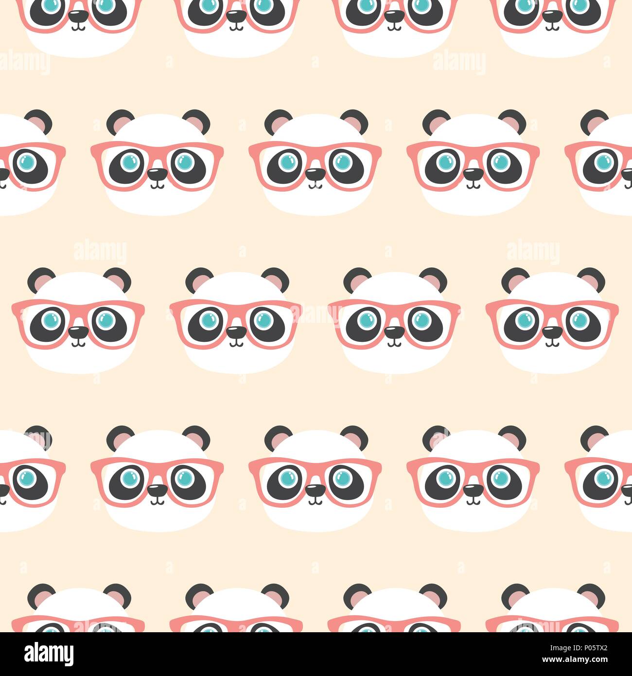 Cute panda face pattern Stock Vector Image & Art - Alamy