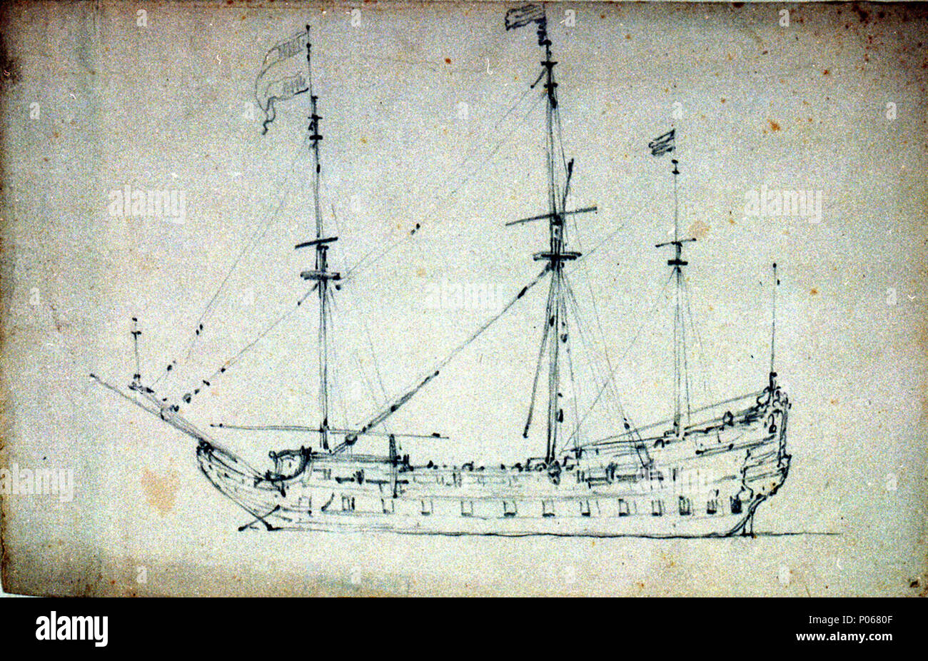 . English: A Dutch flagship at anchor This is an offset from another ...