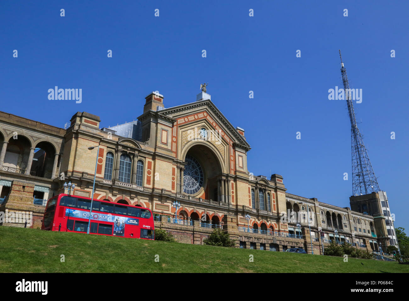 General view of Alexandra Palace in north London on a hot and sunny day ...