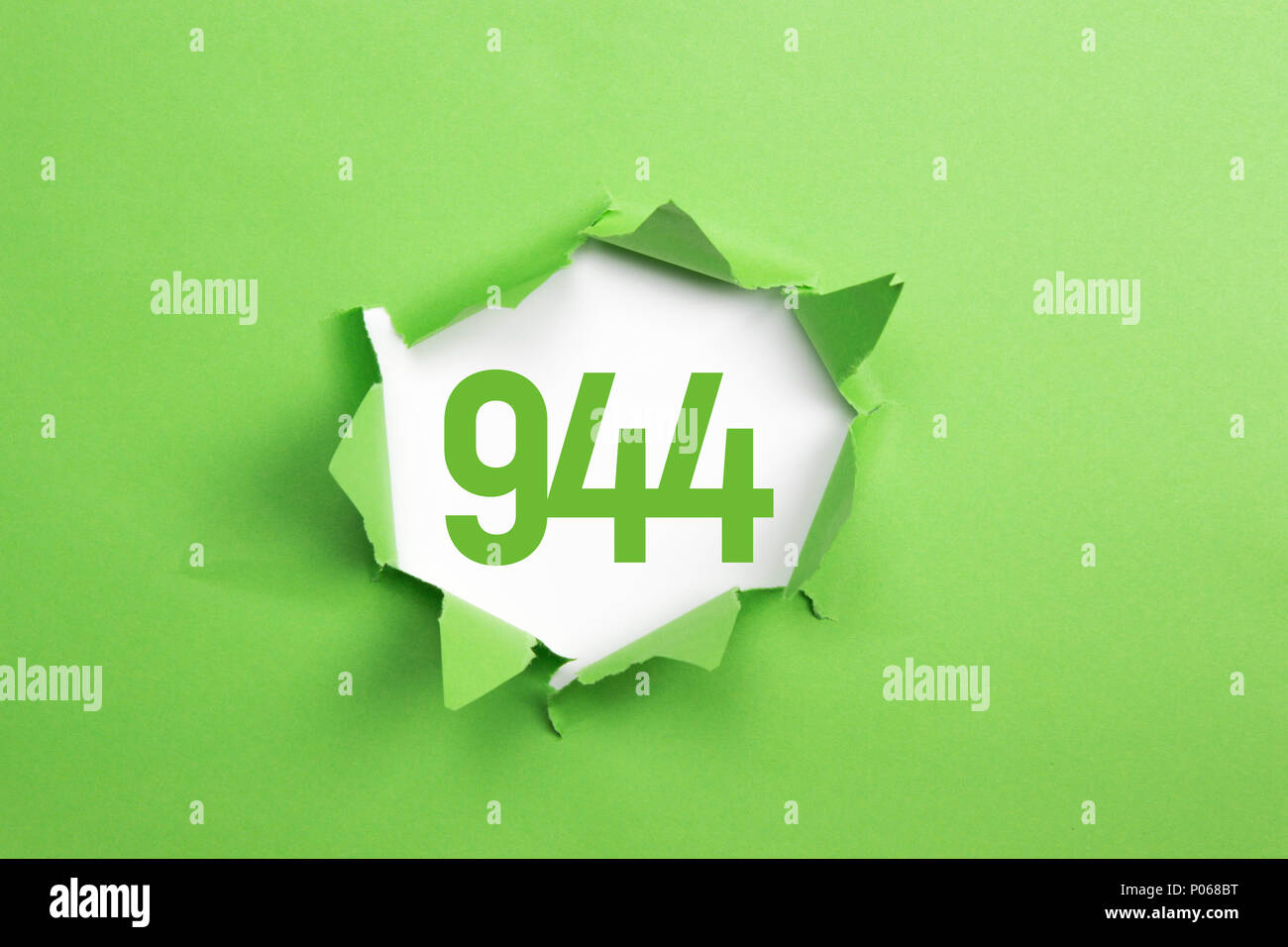 Green Number 944 on green paper background Stock Photo - Alamy