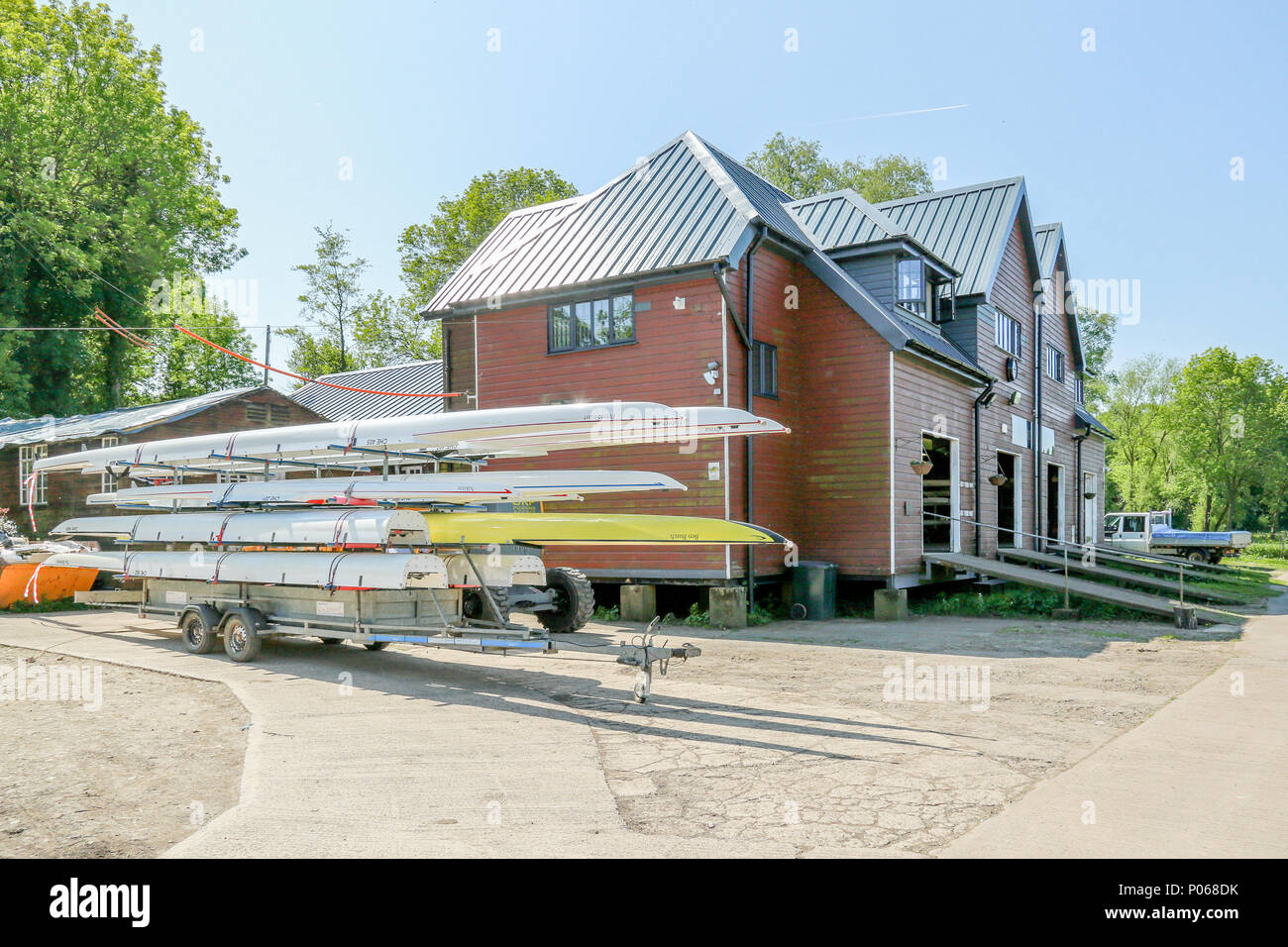 Cheltenham College boathouse at Tewkesbury,Worcestershire Stock Photo ...