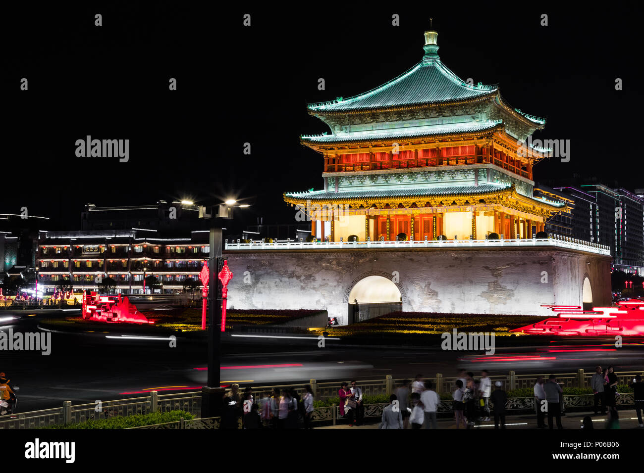 XIAN, CHINA - MAY 23, 2018: Famous Bell Tower in the Xi'an city, China ...