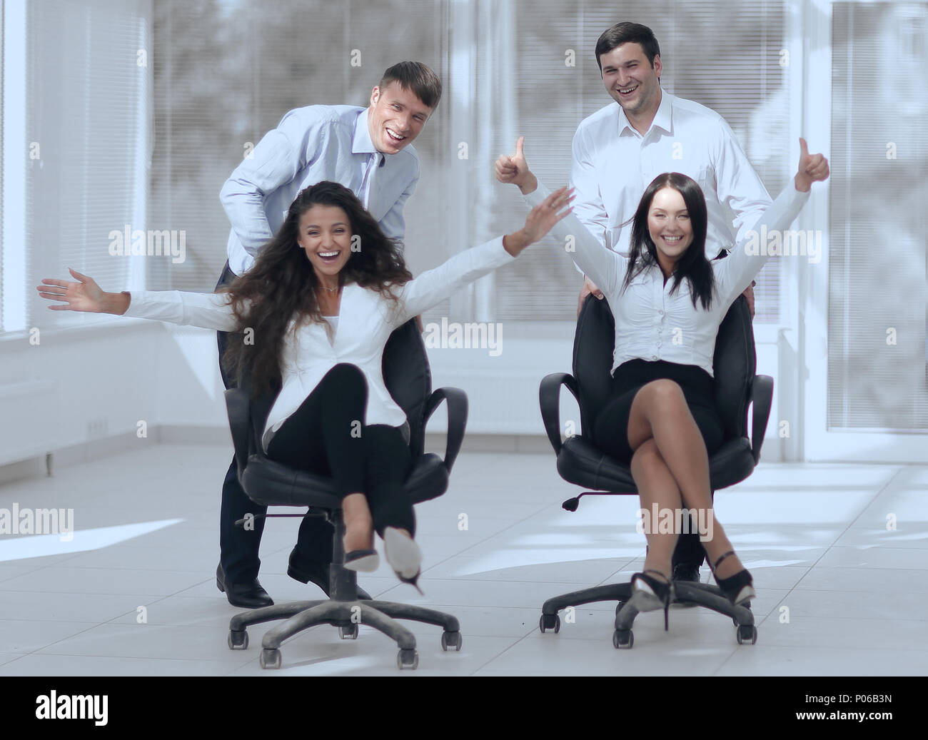 concept of successful work.cheering business team Stock Photo - Alamy