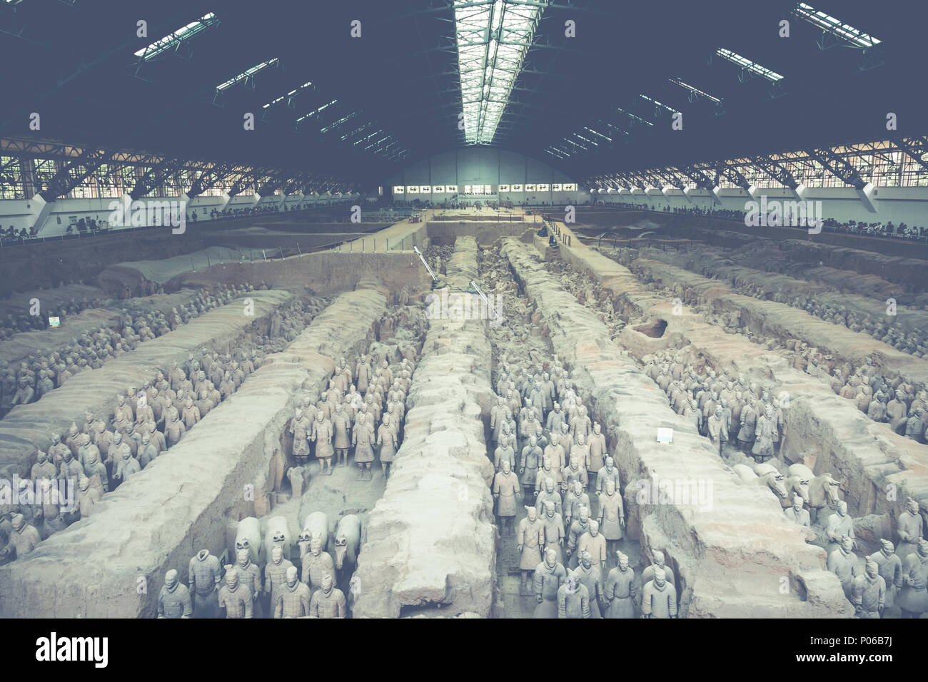 XIAN, CHINA - MAY 24, 2018: The Terracotta Army warriors at the tomb of ...