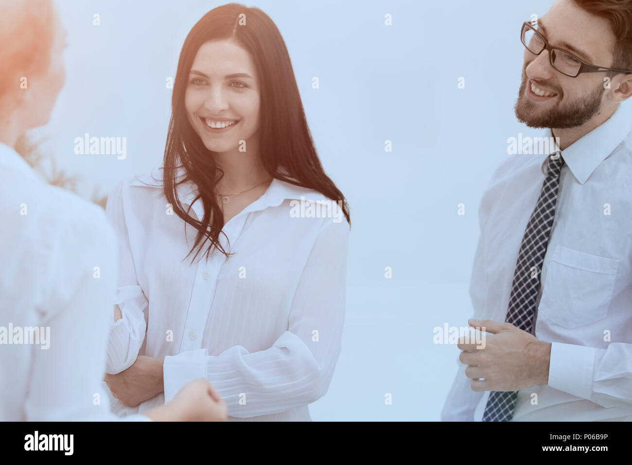 close-up of company employees in the office. business background Stock ...