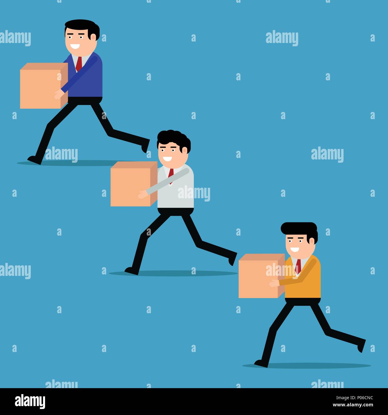 Businessman boxes Stock Vector Images - Alamy