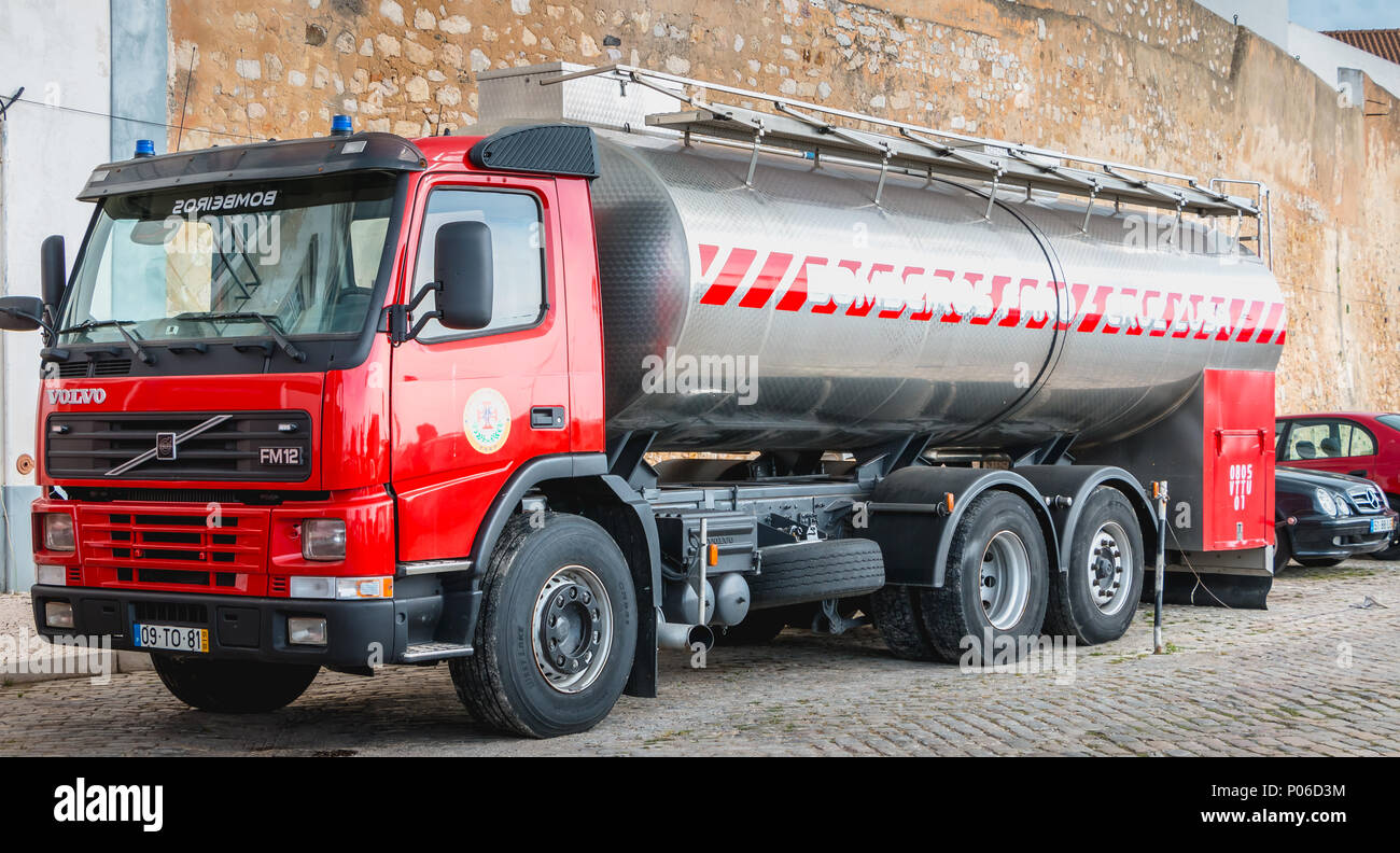 Faro, Portugal - May 01, 2018: Fire trucks parked in front of a ...
