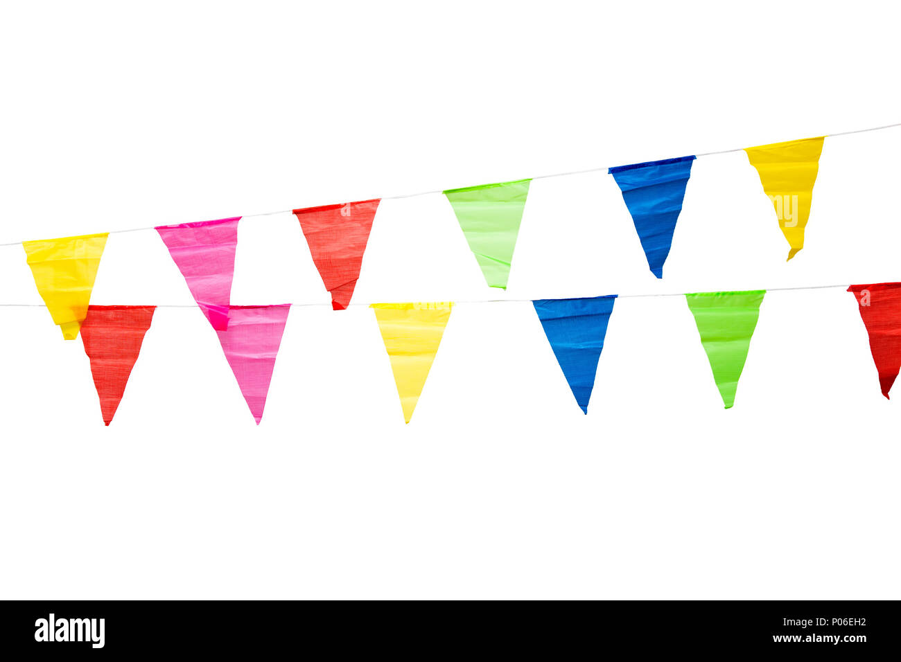 Birthday party decoration flags isolated on white background Stock ...
