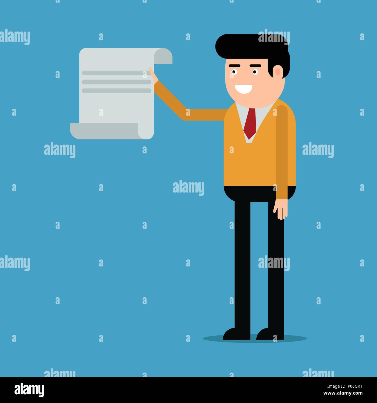 Business character showing document Stock Vector Images - Alamy