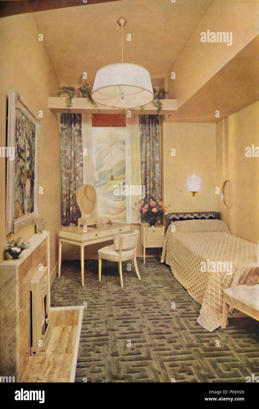 'Bedroom designed by Esmé Gordon, A.R.I.B.A., A.R.I.A.S., with Greek ...