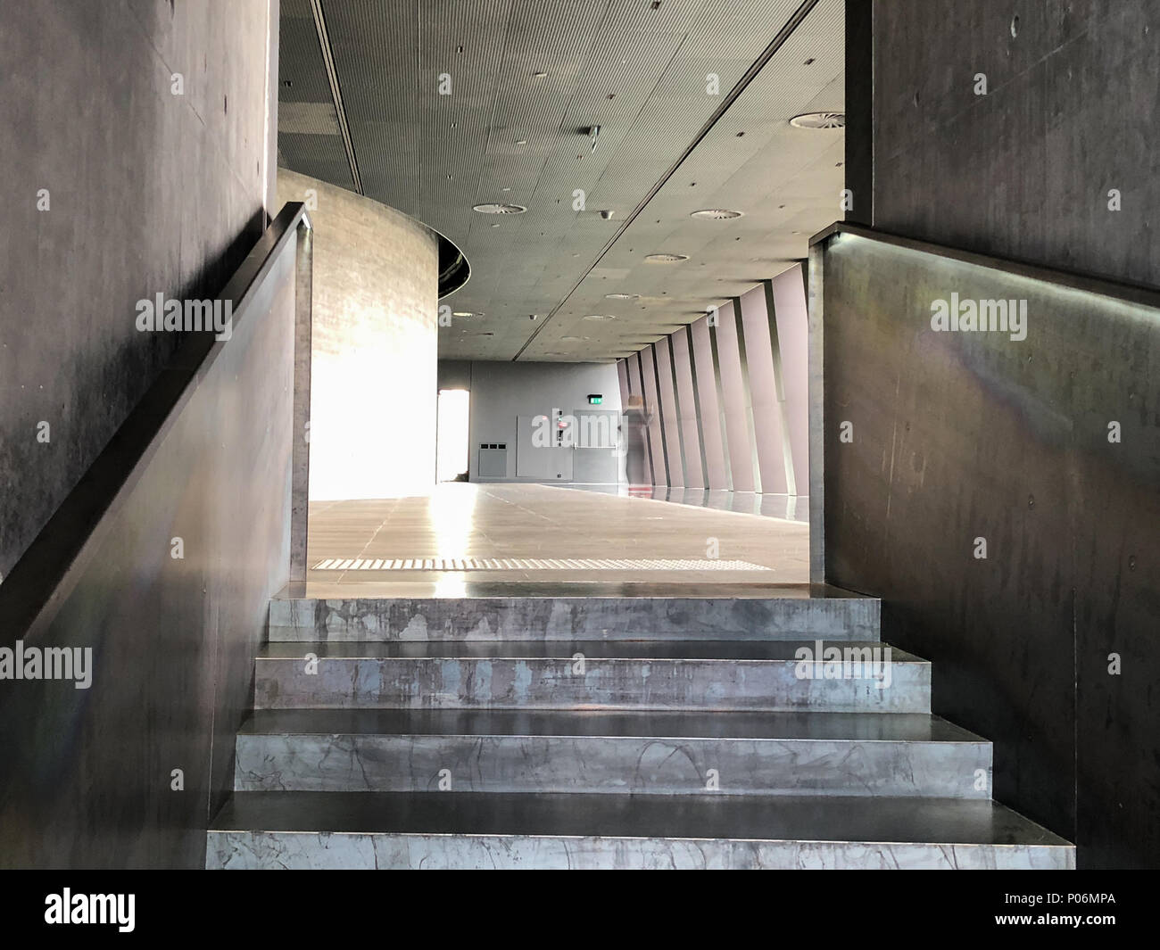 high-tech metal staircase in a modern building Stock Photo - Alamy