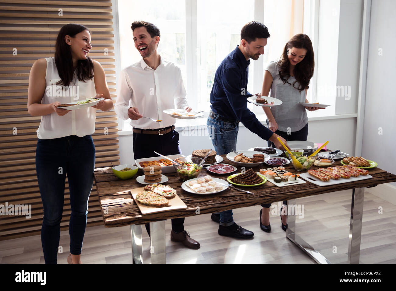 Woman at healthy dinner party hi-res stock photography and images - Alamy