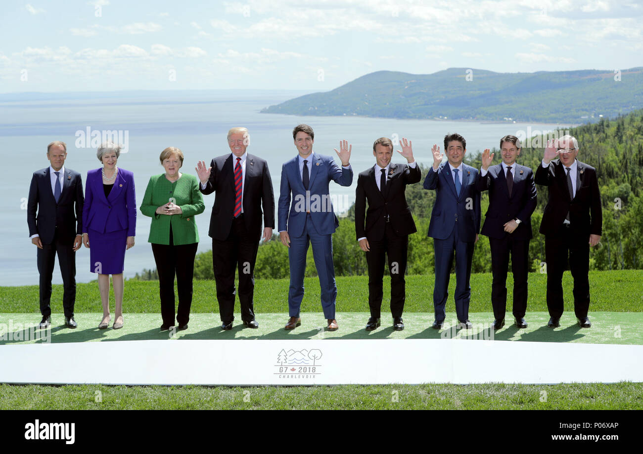 Quebec, Canada. 8th Jun, 2018. The participating politicians at the G7 ...