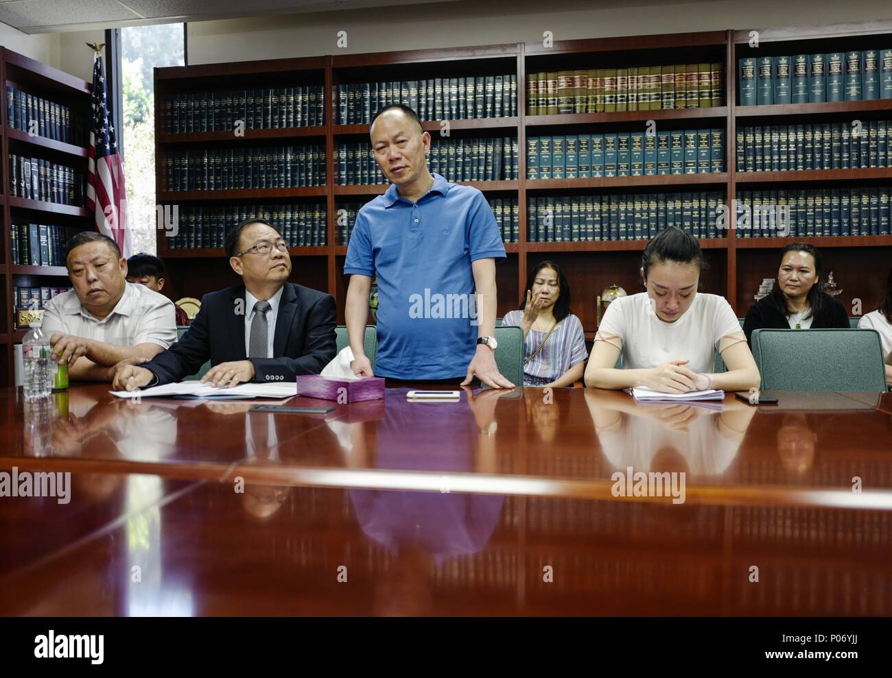 Los Angeles, California, USA. 8th June, 2018. Yue Jiang's father Yong ...