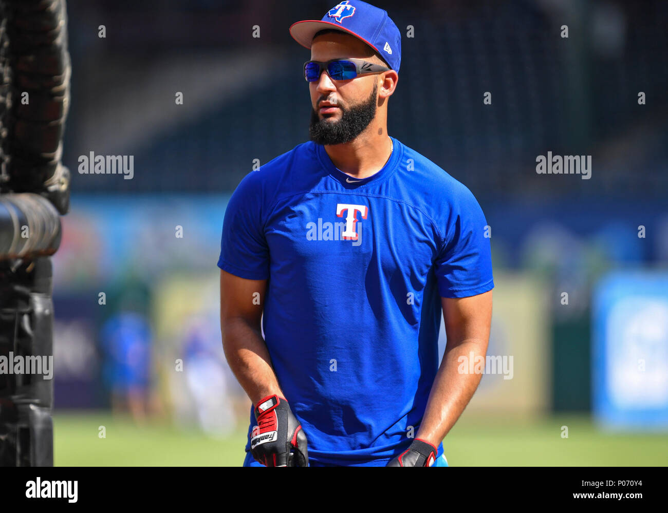 Jun 08, 2018: Texas Rangers right fielder Nomar Mazara #30 before an ...