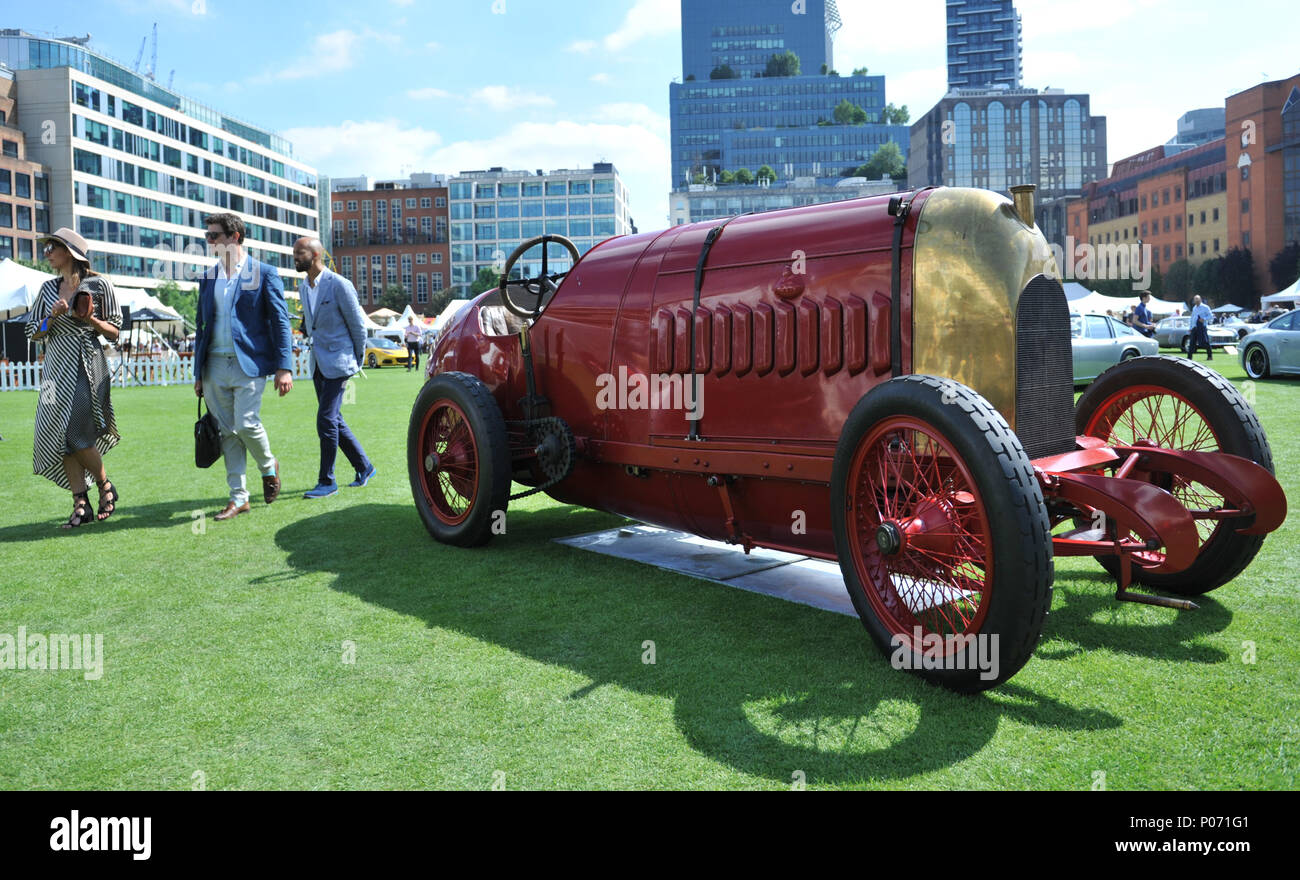 London, UK, 8 June 2018. A 1911 Fiat S76 on display at the annual City ...