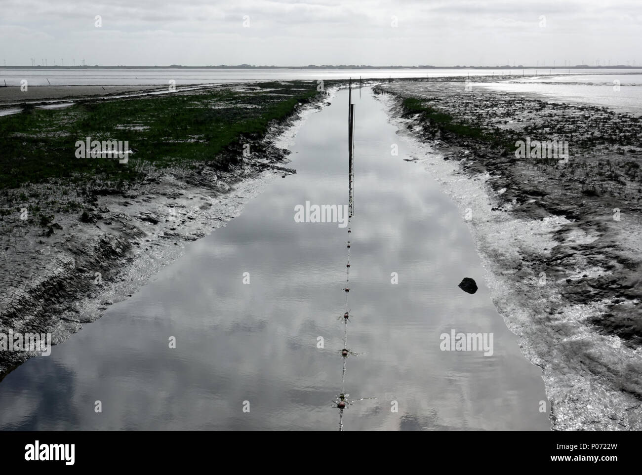 05 June 2018, Germany, Oland : A floating line to prevent swimming ...