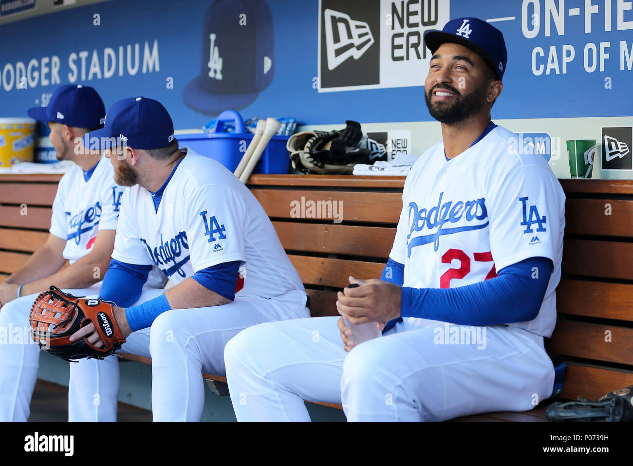 Los Angeles, CA, USA. 8th June, 2018. Los Angeles Dodgers left fielder ...