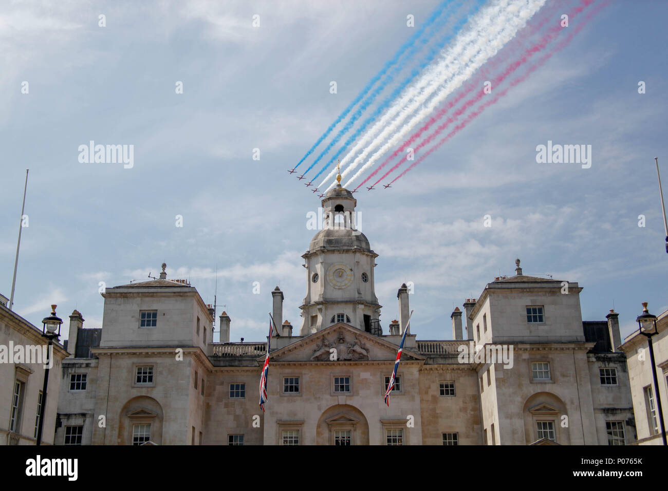 London, UK, 9 June 2018. The RAF Flypast at the Trooping of the Colour ...