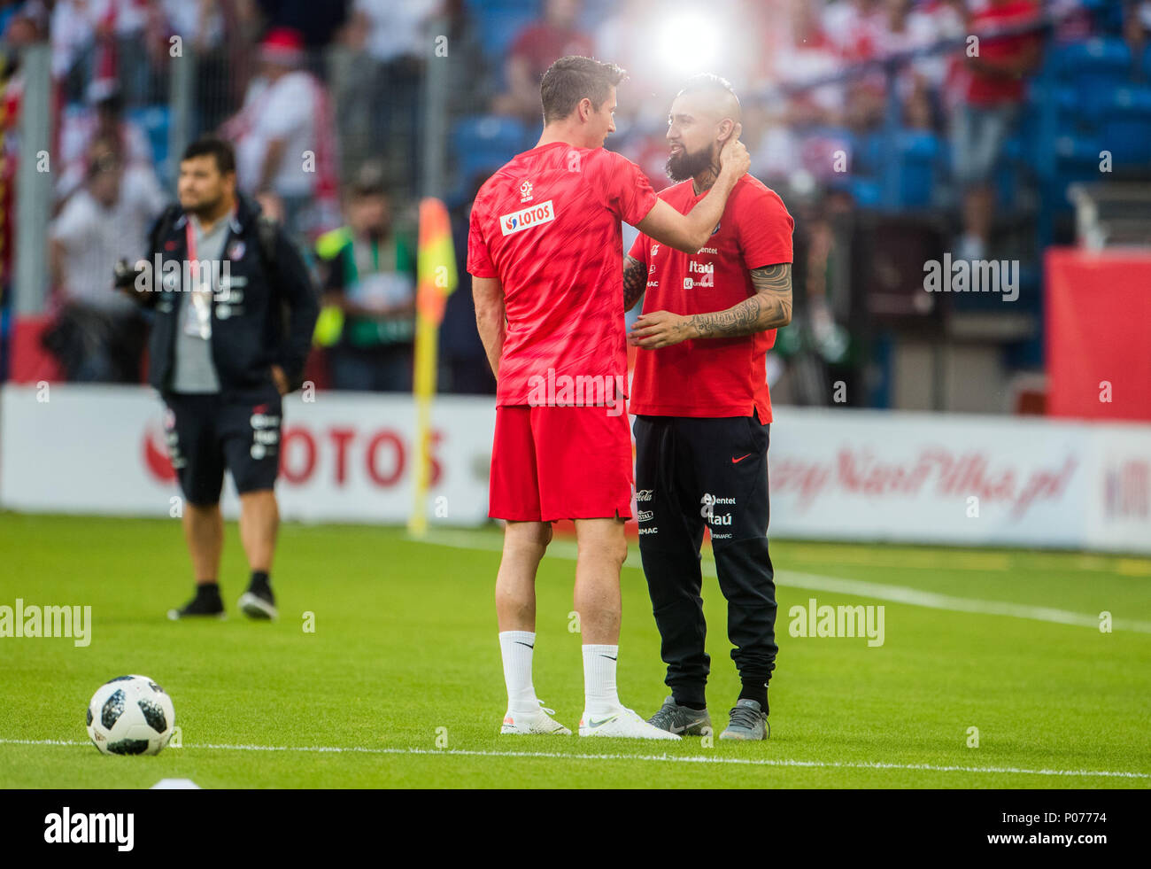 08 June 2018, Poland, Poznan: Soccer, friendly, Poland vs Chile at the ...