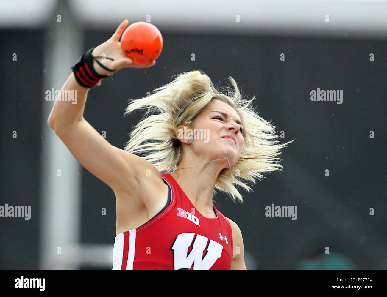 June 9, 2018. Georgia Ellenwood of Wisconsin competes in the Heptathlon ...