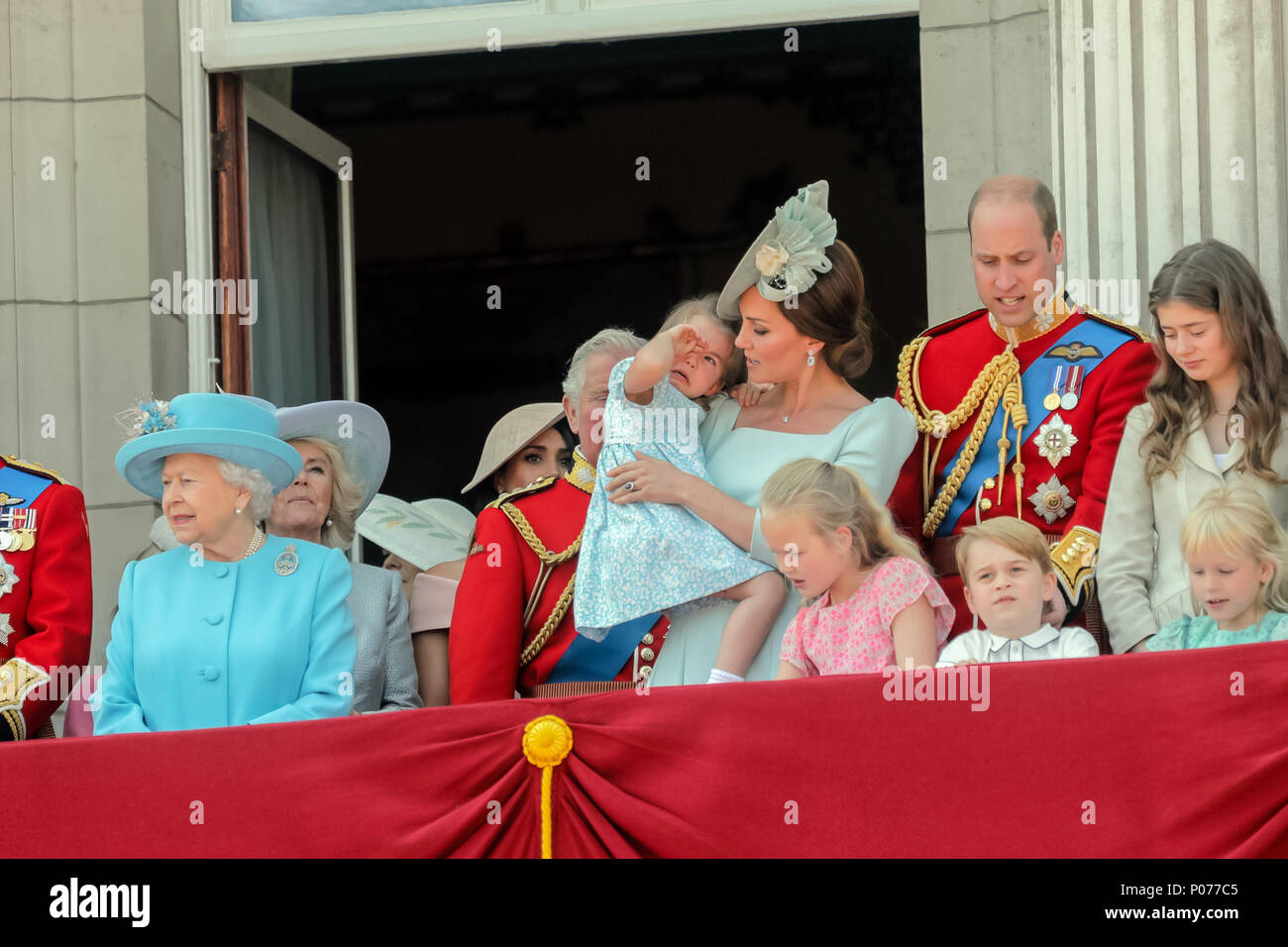 London, UK, 9 June 2018. The Duchess of Cambridge comforts an upset ...