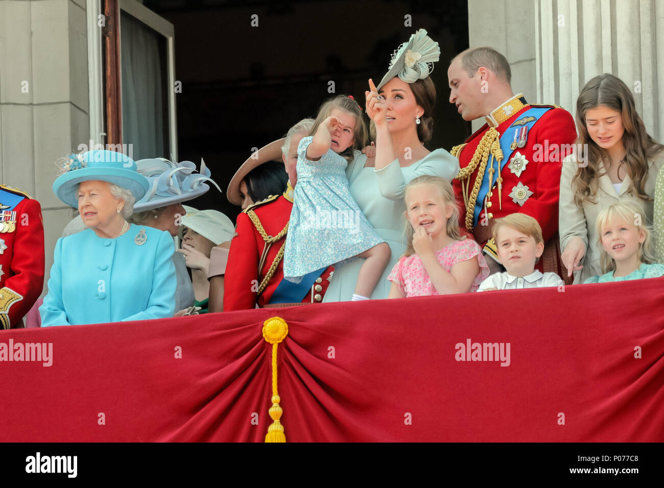 London, UK, 9 June 2018. The Duchess of Cambridge comforts an upset ...