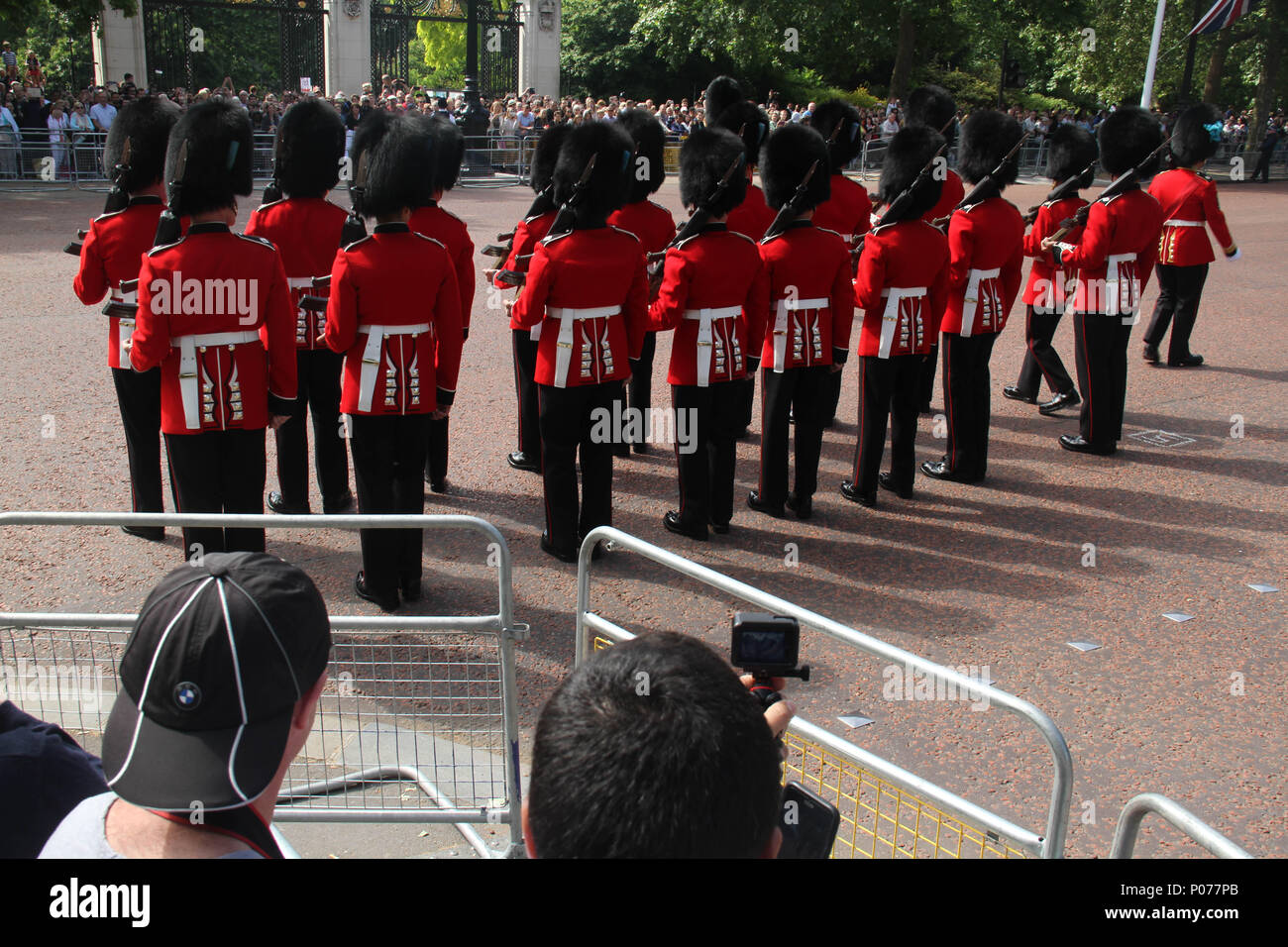 London, UK 9 June 2018: Hundreds of Guardsmen march along the Mall to ...