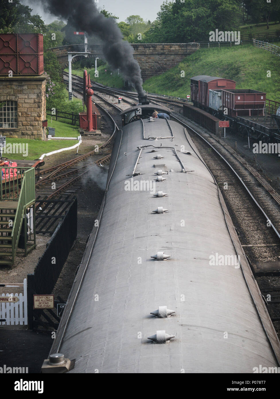 J27 Locomotive 65894 (NER P3 2392) at Goathland station on North York ...