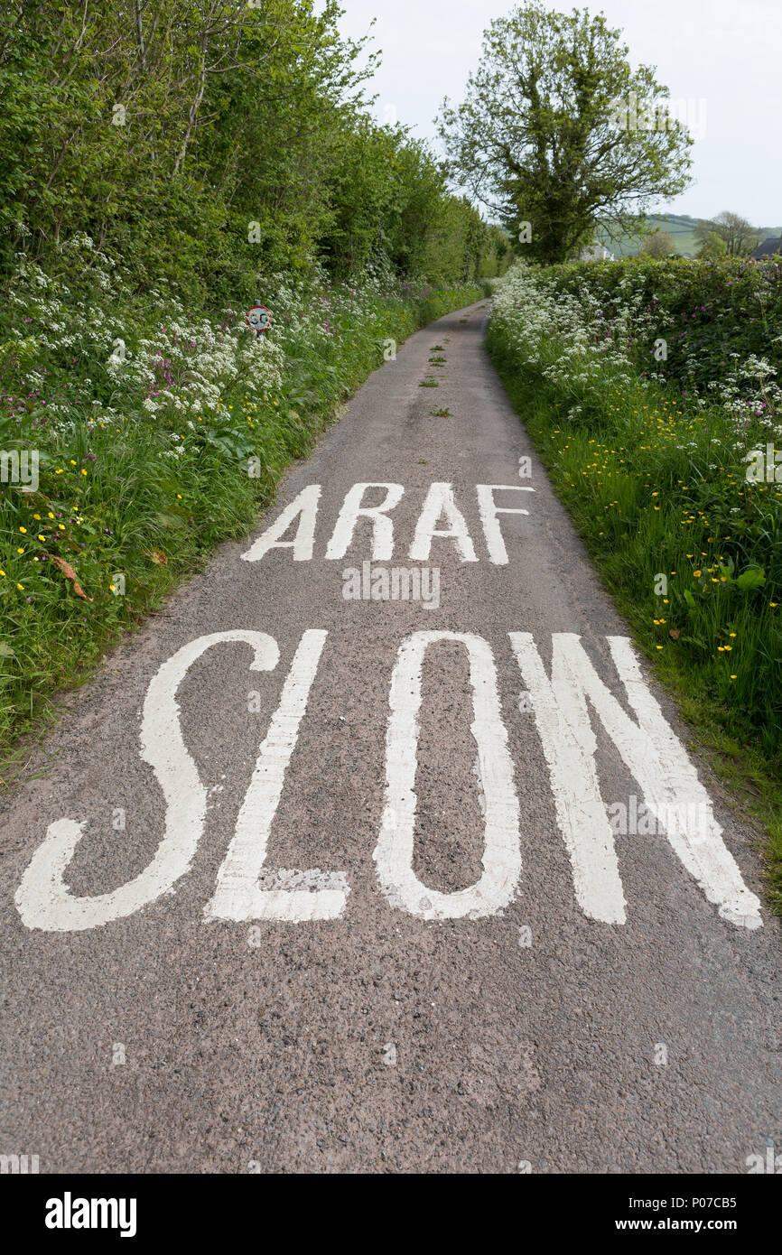 Welsh road signs hi-res stock photography and images - Alamy