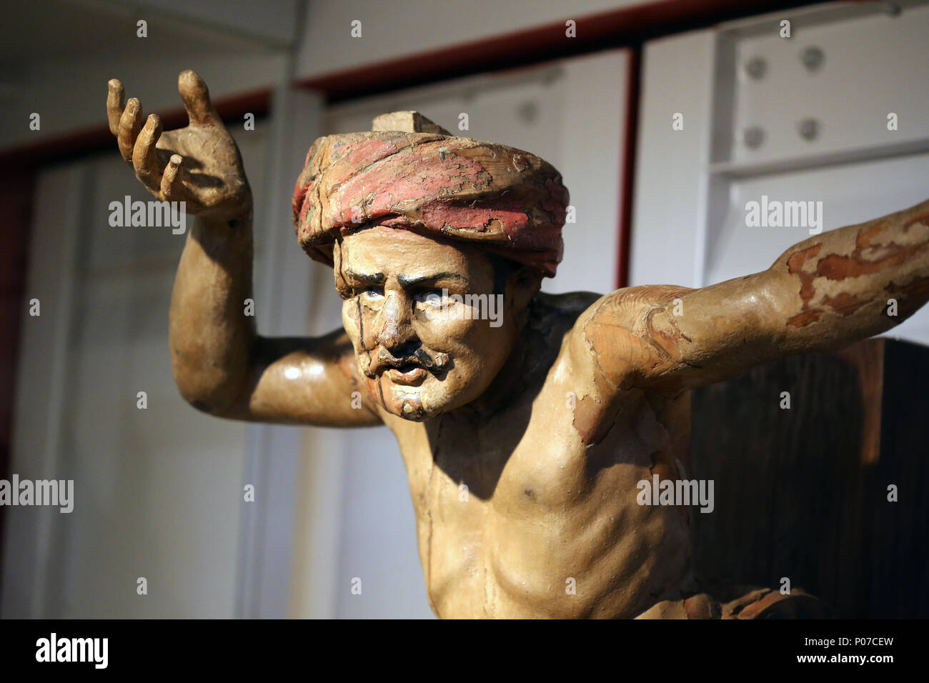 Decorative figure for the poop deck, showig a image of the Turk ...